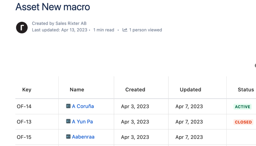 Macro for Assets (former insight) | Atlassian Marketplace