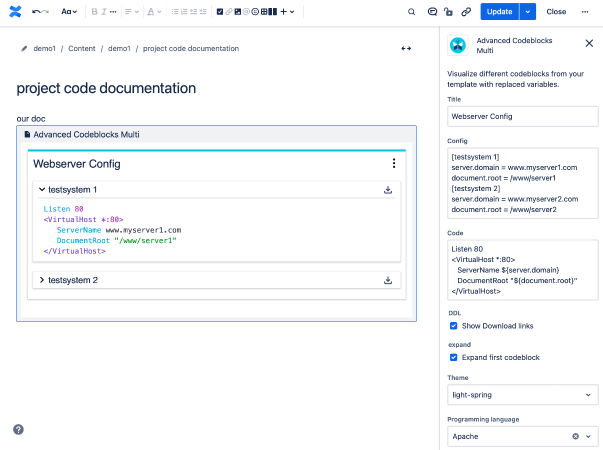 Advanced Codeblocks For Confluence Version History Atlassian Marketplace 
