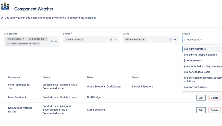 Component Watcher For Jira Atlassian Marketplace 