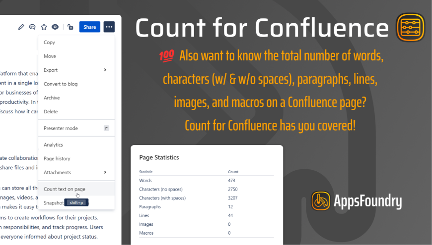 Count for Confluence | Atlassian Marketplace Count for Confluence | Atlassian Marketplace