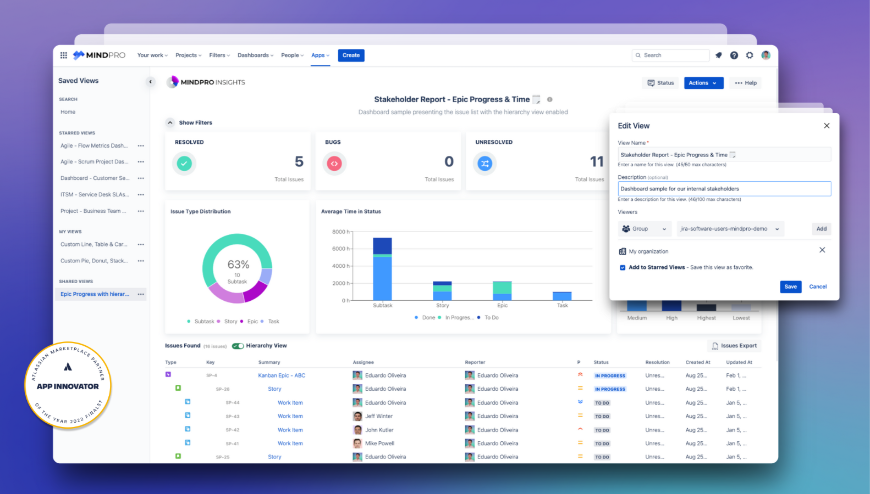 Mindpro Insights - Charts, Dashboards & Reports for Jira | Atlassian ... Mindpro Insights - Charts, Dashboards & Reports for Jira | Atlassian ...