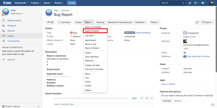 Easy Templates For Jira Issues Version History Atlassian Marketplace