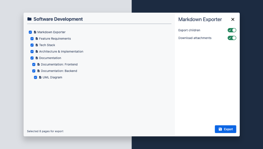 Instant Markdown Exporter for Confluence | Atlassian Marketplace Instant Markdown Exporter for Confluence | Atlassian Marketplace