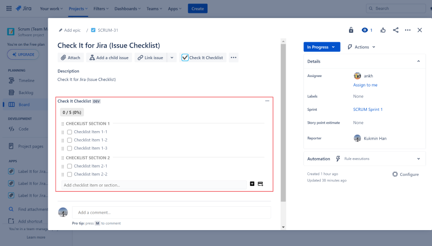 Check It for Jira (Free Issue Checklist) | Atlassian Marketplace