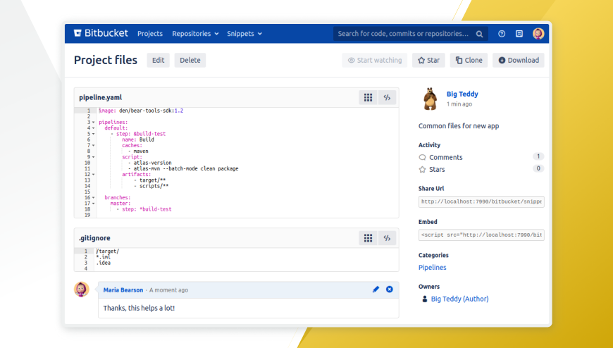 Snippets for Bitbucket | Atlassian Marketplace
