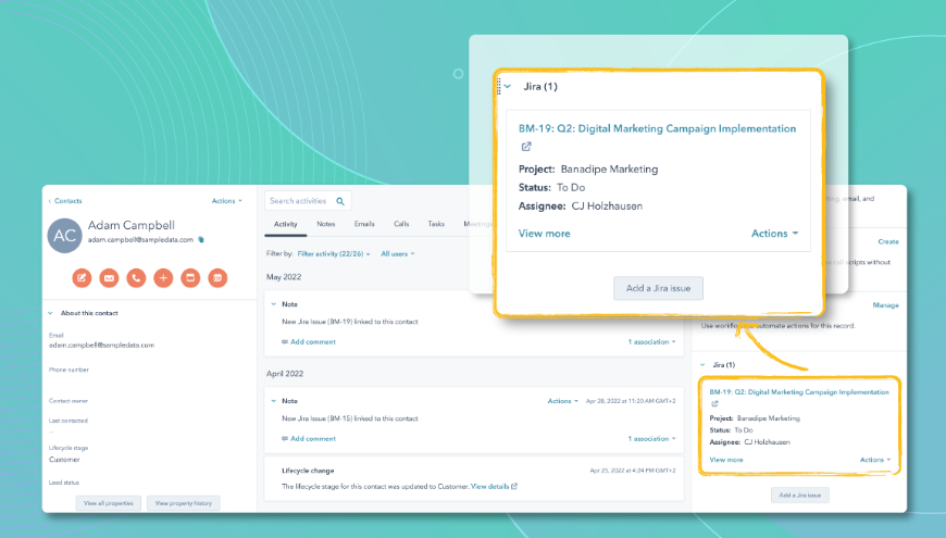 Hubspot Jira Crm Issue Link Integration And Collaboration Atlassian Marketplace