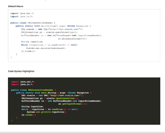 Code Syntax Highlighter Advanced Code Block For Confluence Version