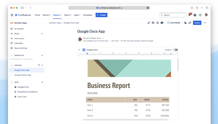 Google Docs for Confluence - Embed and Edit Documents | Atlassian Marketplace