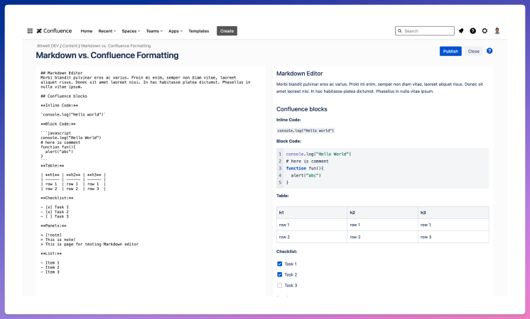 Markdown for Confluence - Markdown Editor in Confluence - Version ... Markdown for Confluence - Markdown Editor in Confluence - Version ...