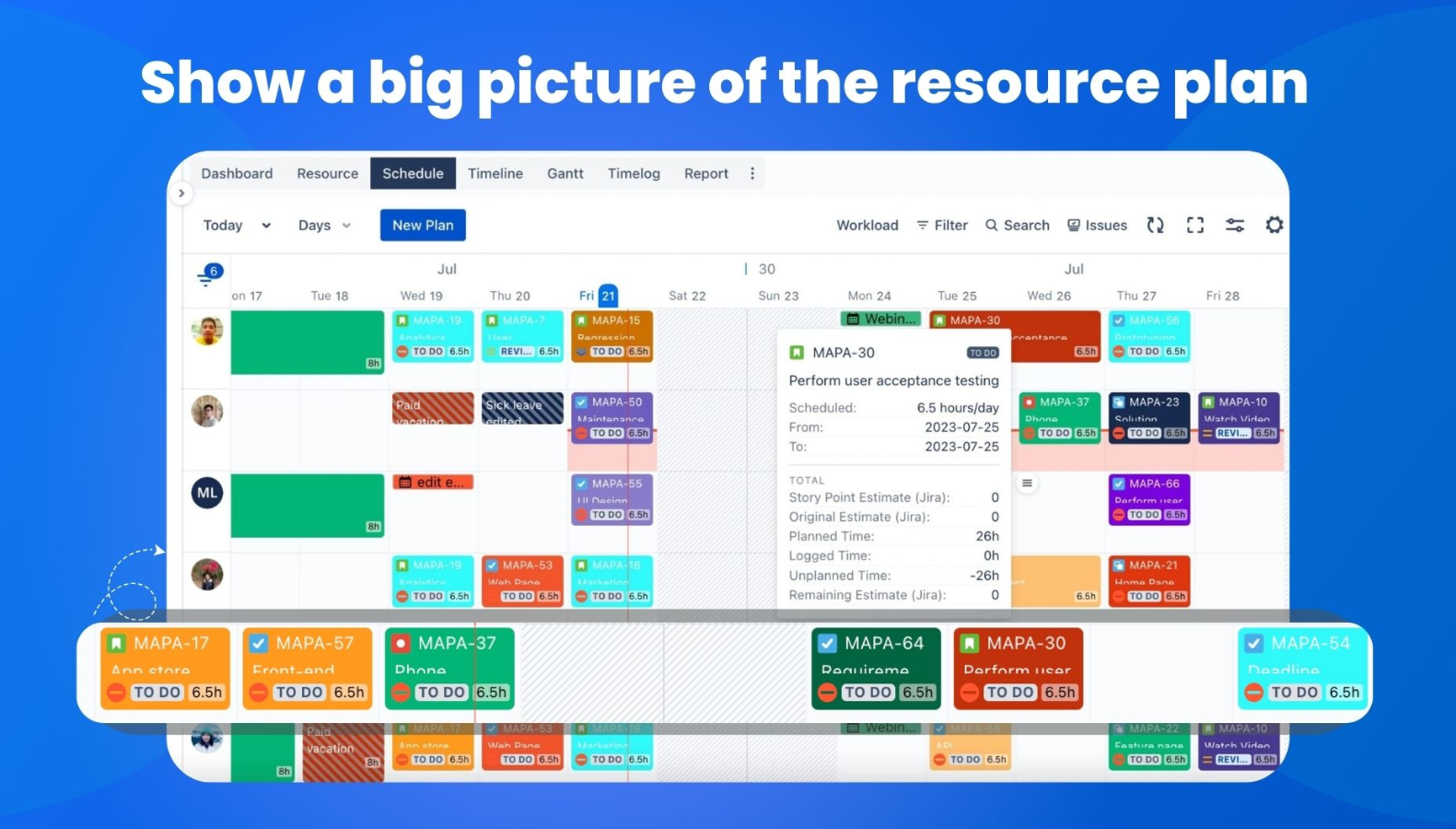 Resource Planning Project Management Gantt Chart For Jira Atlassian Marketplace