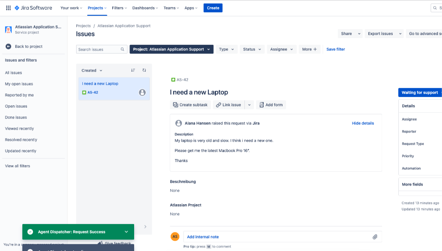 Agent Dispatcher Atlassian Marketplace