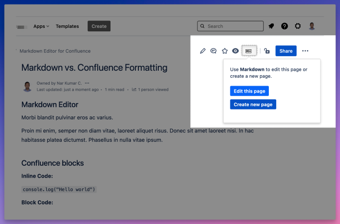 Markdown for Confluence - Markdown Editor in Confluence - Version ... Markdown for Confluence - Markdown Editor in Confluence - Version ...