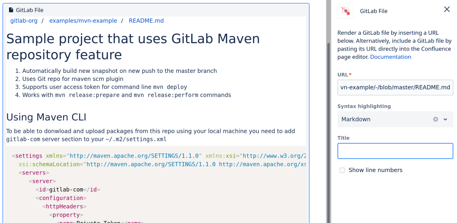 Include GitLab for Confluence | Markdown, AsciiDoc - Version history ... Include GitLab for Confluence | Markdown, AsciiDoc - Version history ...