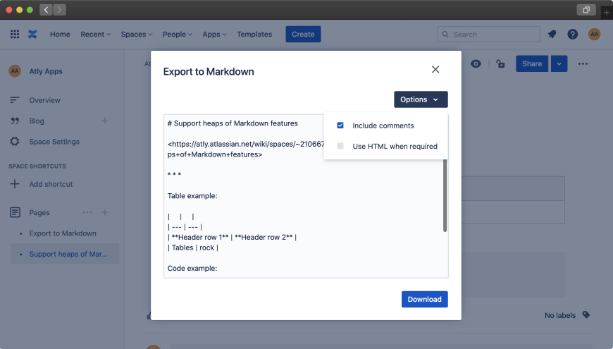 Export to Markdown for Confluence Cloud | Atlassian Marketplace Export to Markdown for Confluence Cloud | Atlassian Marketplace