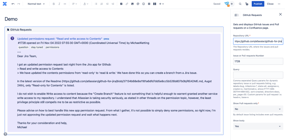 Connector for GitHub and Confluence - Version history | Atlassian ... Connector for GitHub and Confluence - Version history | Atlassian ...